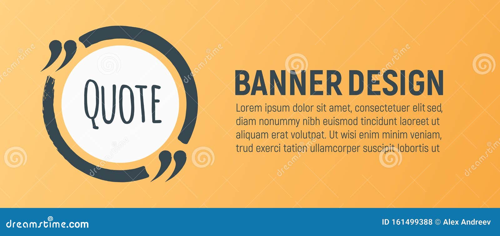 Quote Blank Banner. Icon and Label on Orange Background in Box ...