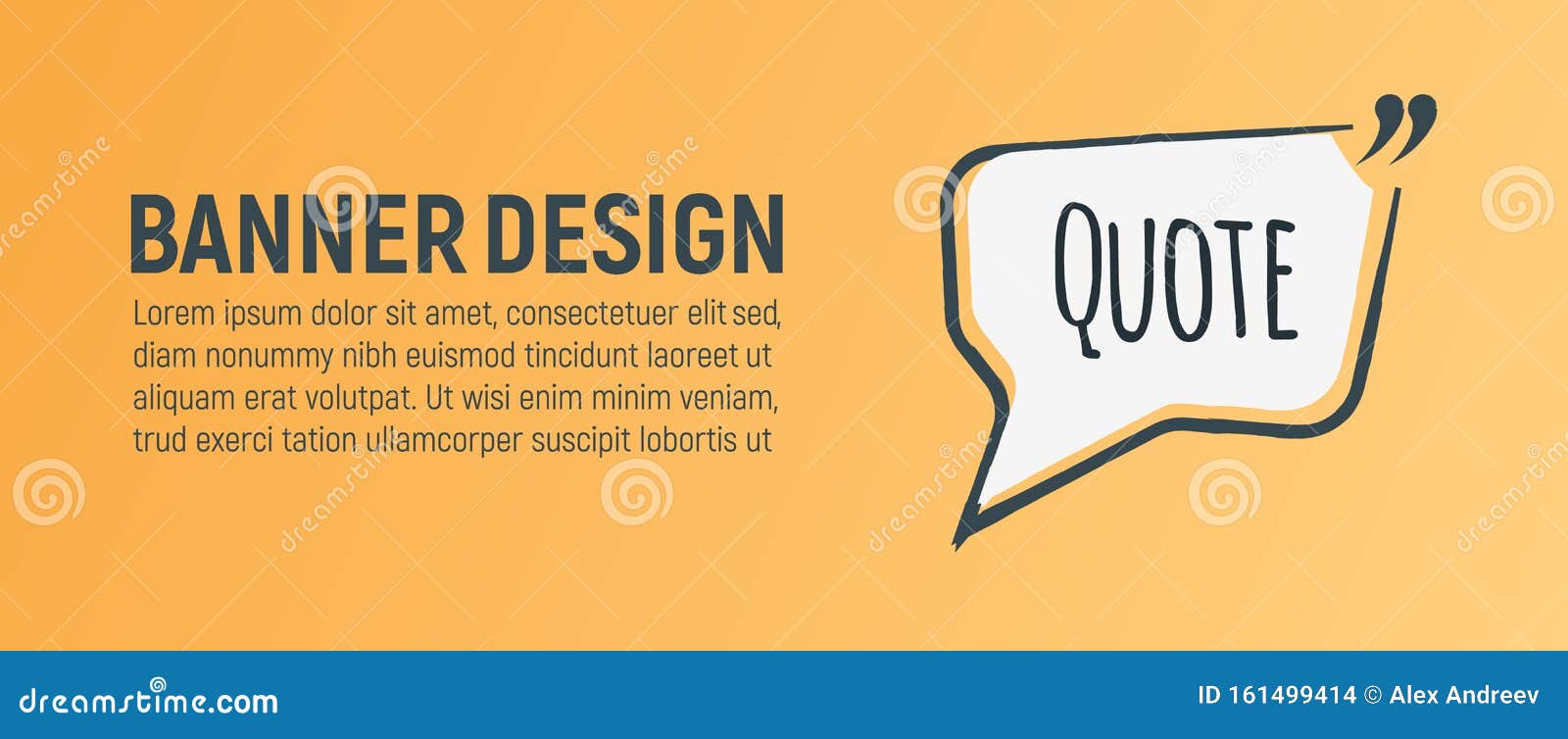 Quote Blank Banner. Icon and Label on Orange Background in Box ...