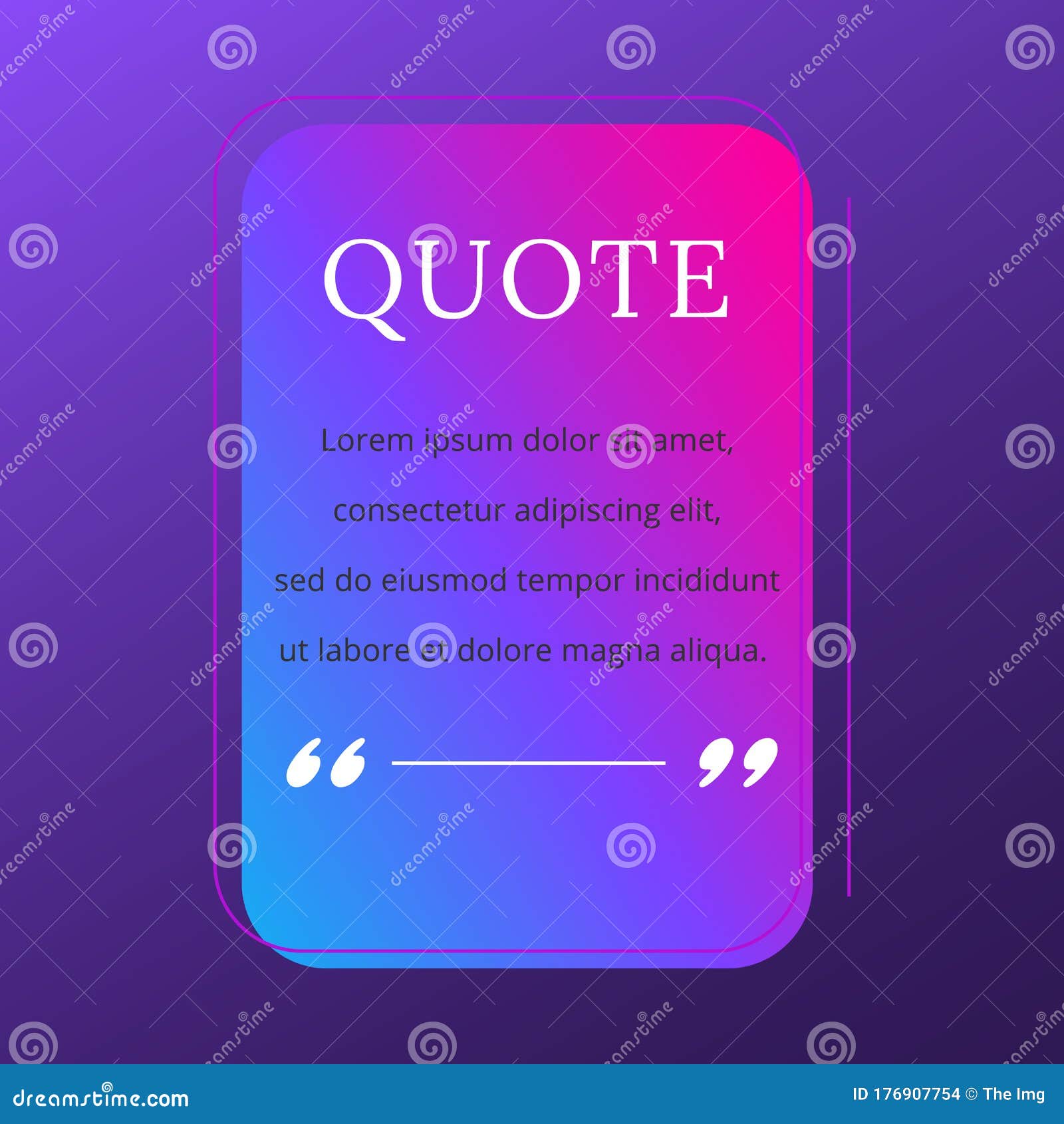 Quote Blank Frame Vector Template Stock Vector - Illustration of mark ...