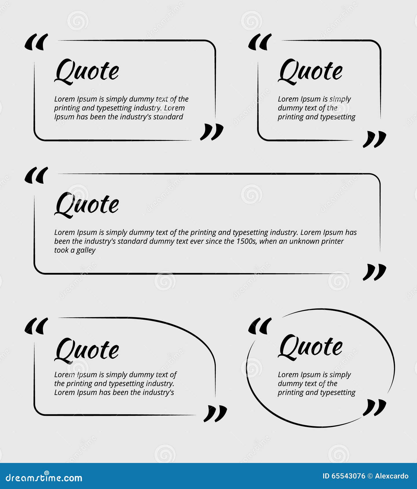 Quote blank template stock vector. Illustration of quotation - 65543076