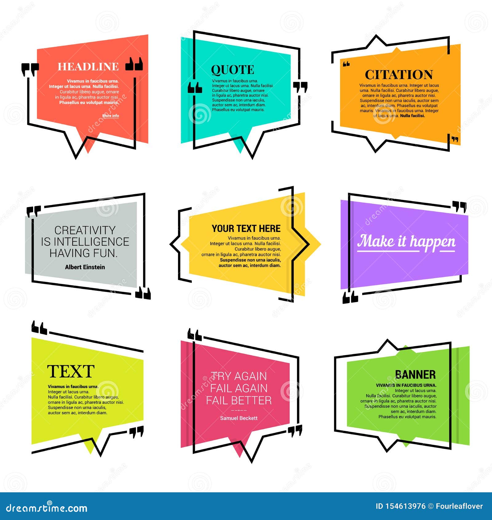 Quote Blank Template Bubble Empty Design Cartoon Vector | CartoonDealer ...