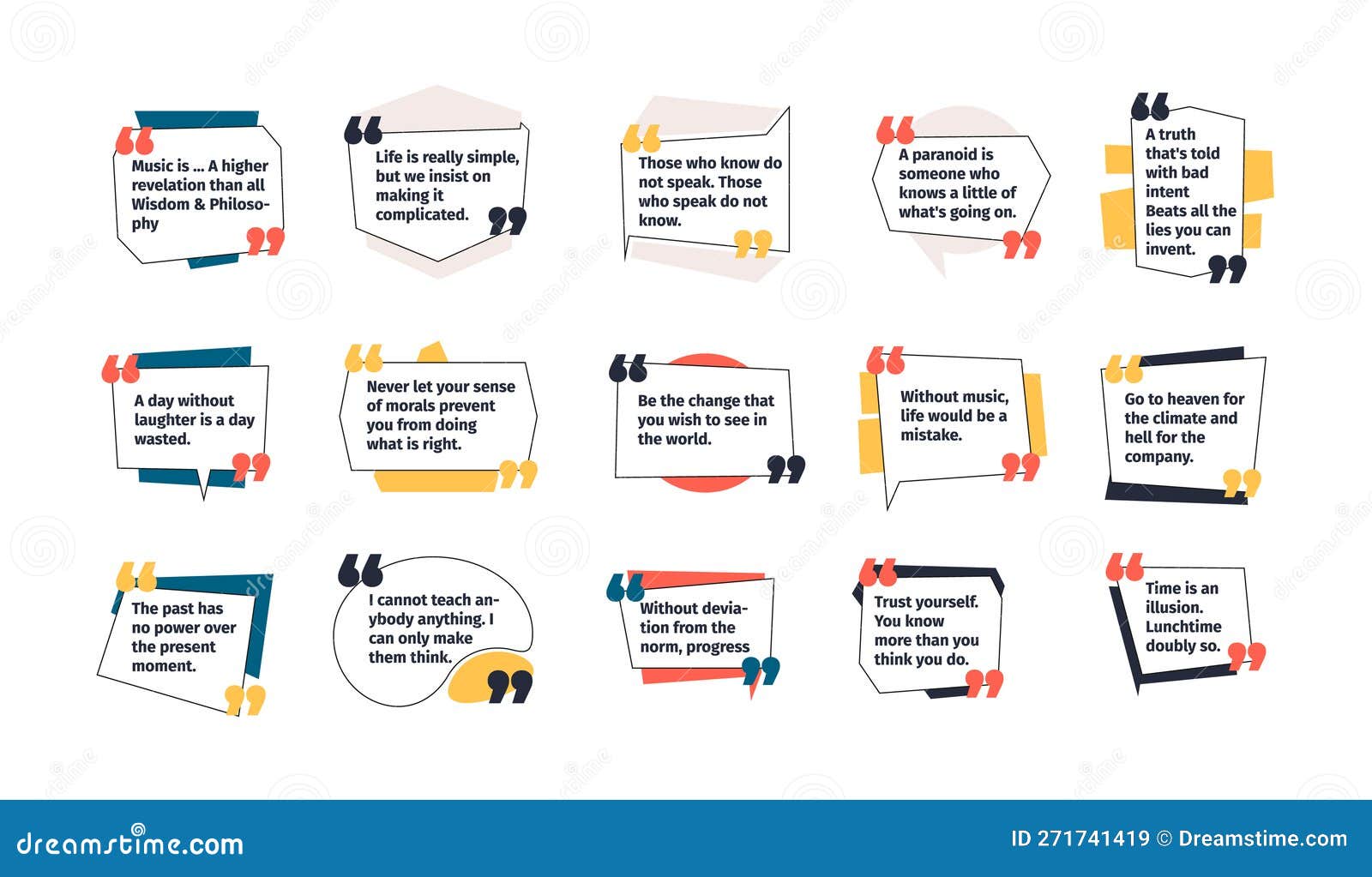 Quote Borders. Speech Bubble Frames with Quotation Marks for Comment ...