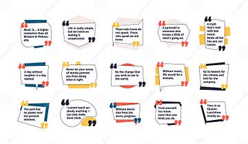 Quote Borders. Speech Bubble Frames with Quotation Marks for Comment ...