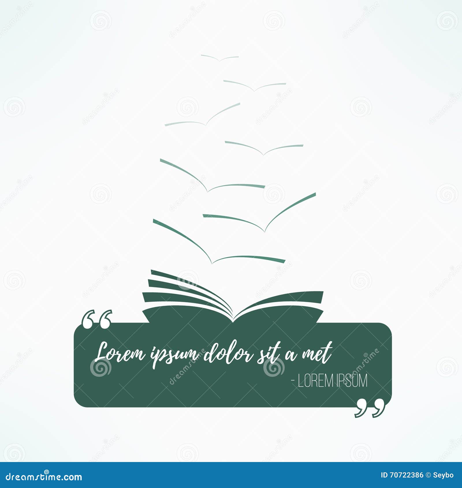 Quote Box with a Book. Quoting Artistic Design Element. Dreamy Text ...