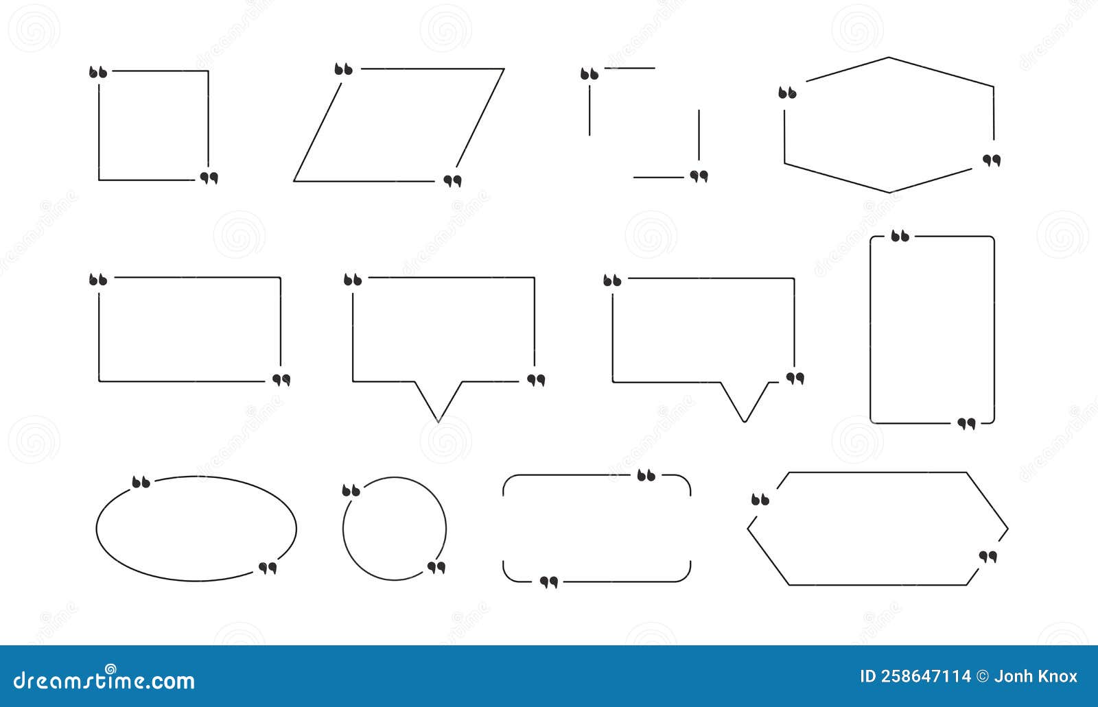 Quote Box Frame Big Set for the Great Design. Colored Blank Template ...