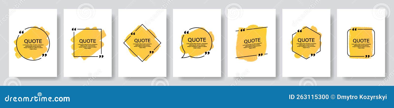 Quote Box Frame, Big Set. Quote Box Icon. Texting Quote Boxes Stock ...