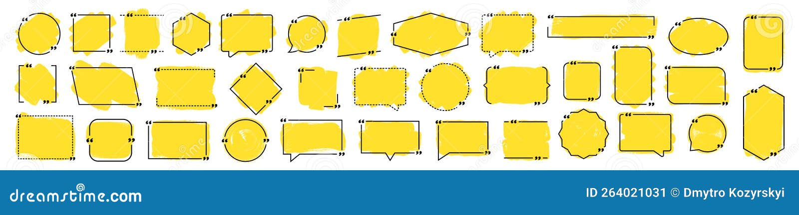 Quote Box Frame, Big Set. Quote Box Icon. Texting Quote Boxes Stock ...