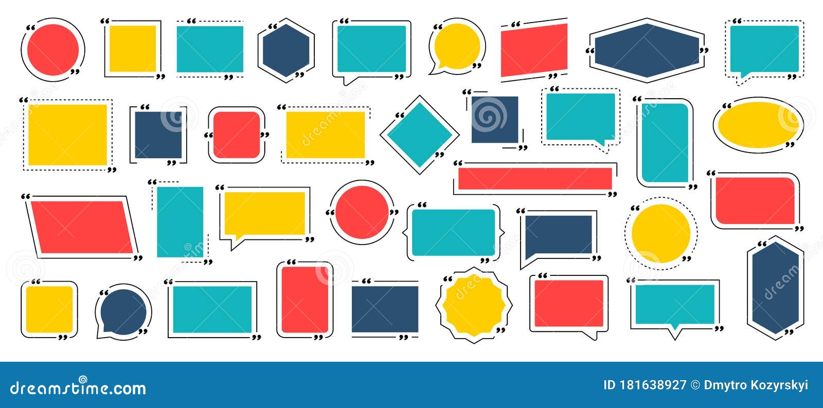 Quote Box Frame, Big Set. Texting Quote Boxes. Blank Template Quote ...