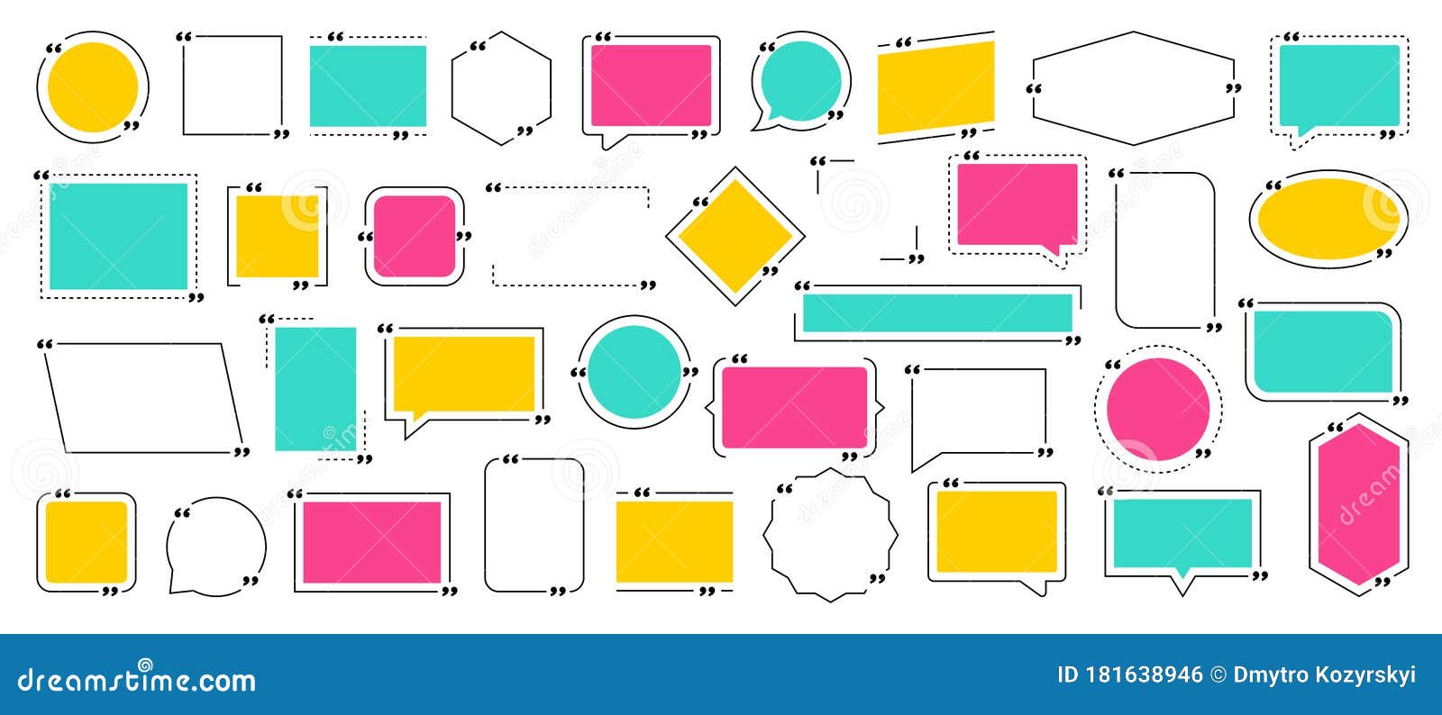 Quote Box Frame, Big Set. Texting Quote Boxes Stock Vector ...