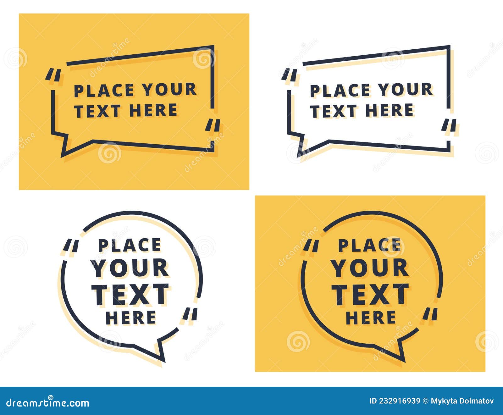 Quote Box Frame, Big Set. Texting Quote Boxes Stock Vector ...