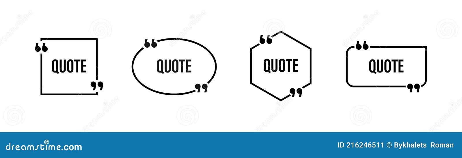 Quote Box Frame. Quote Box Icon.Quotes Symbols Blank Template Elements ...
