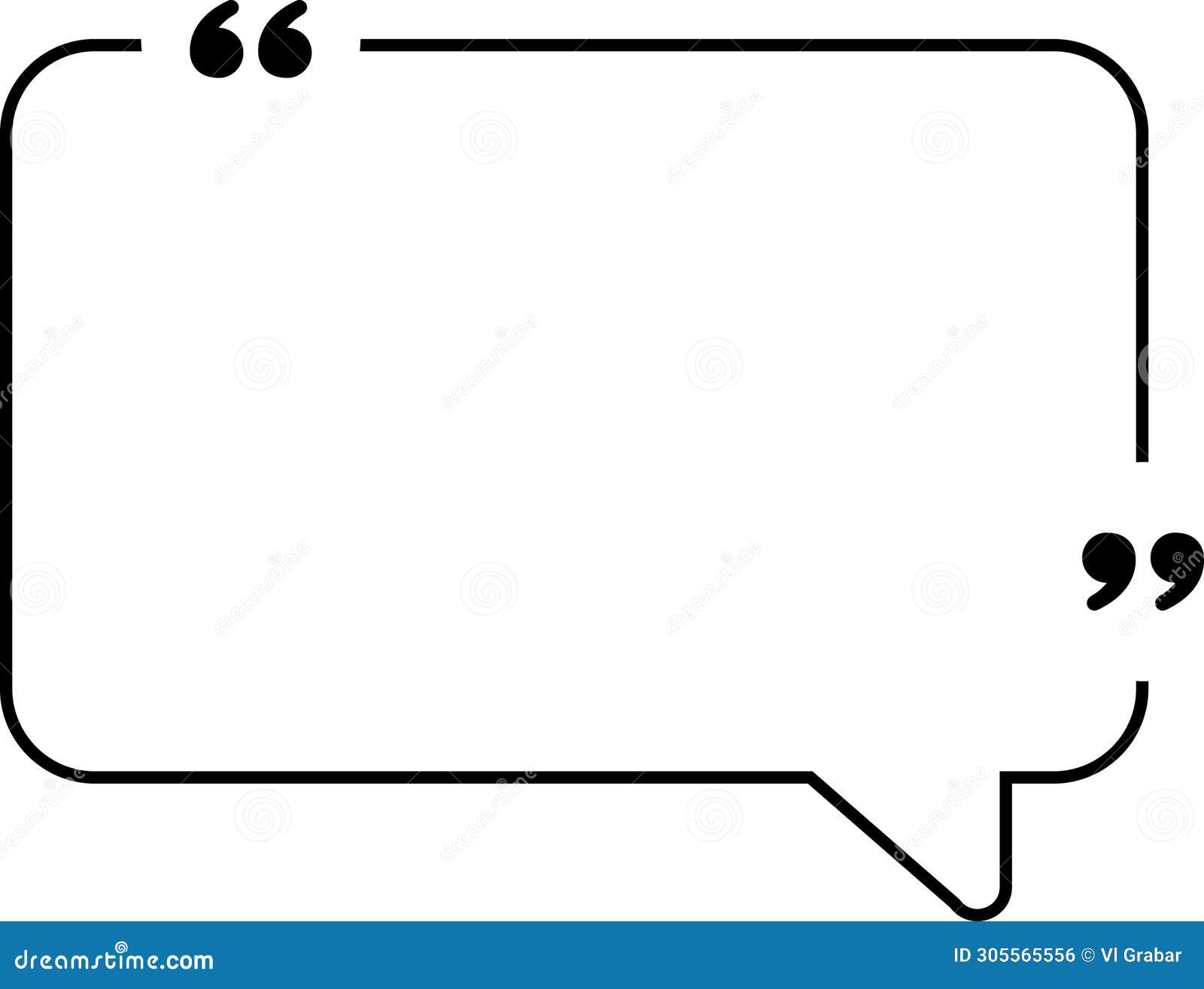 Quote Box Frame, Speech Bubbles with Quotation Marks. Blank Text ...