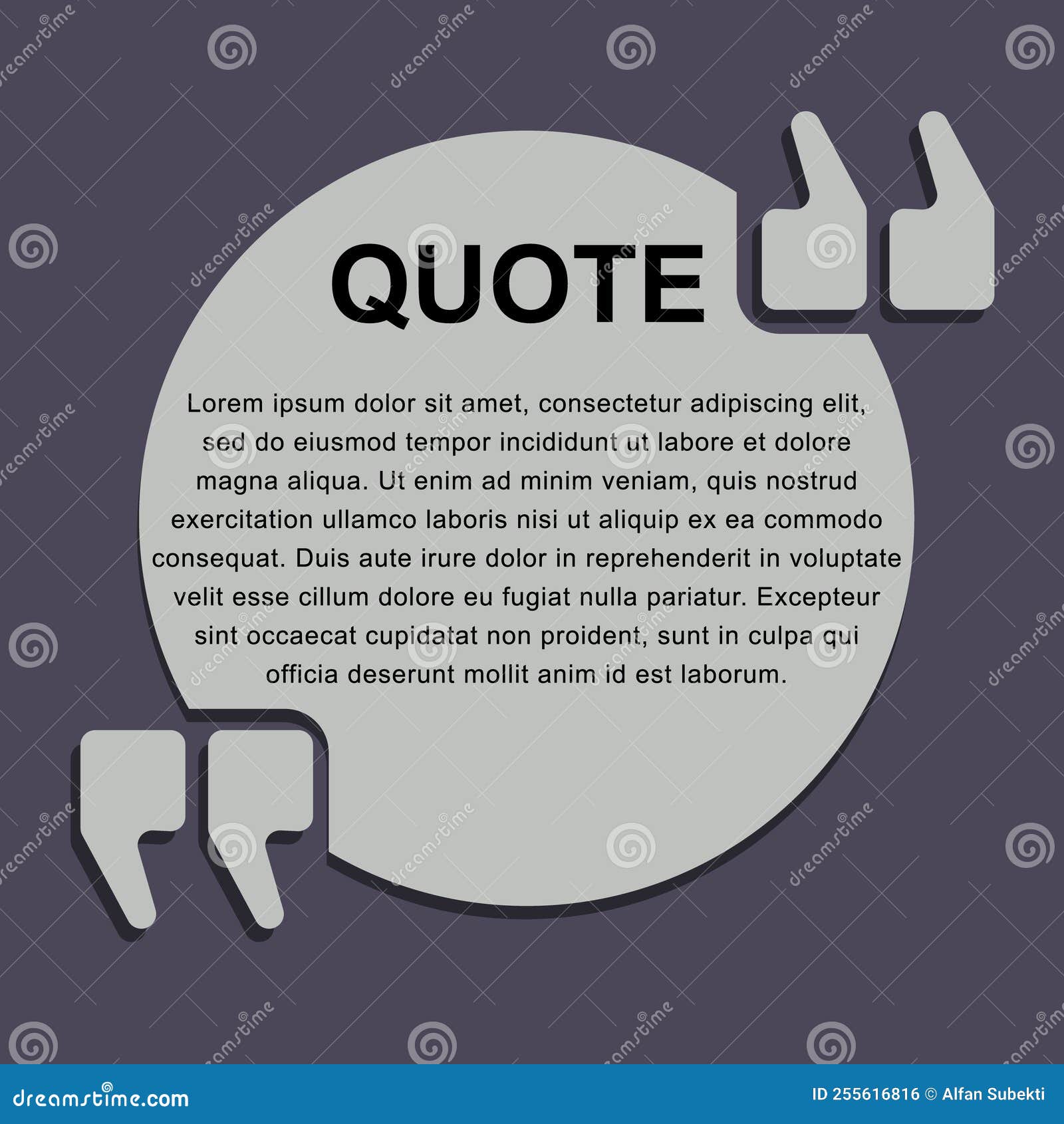 Quote Box Frame Template Design. Stock Vector - Illustration of text ...