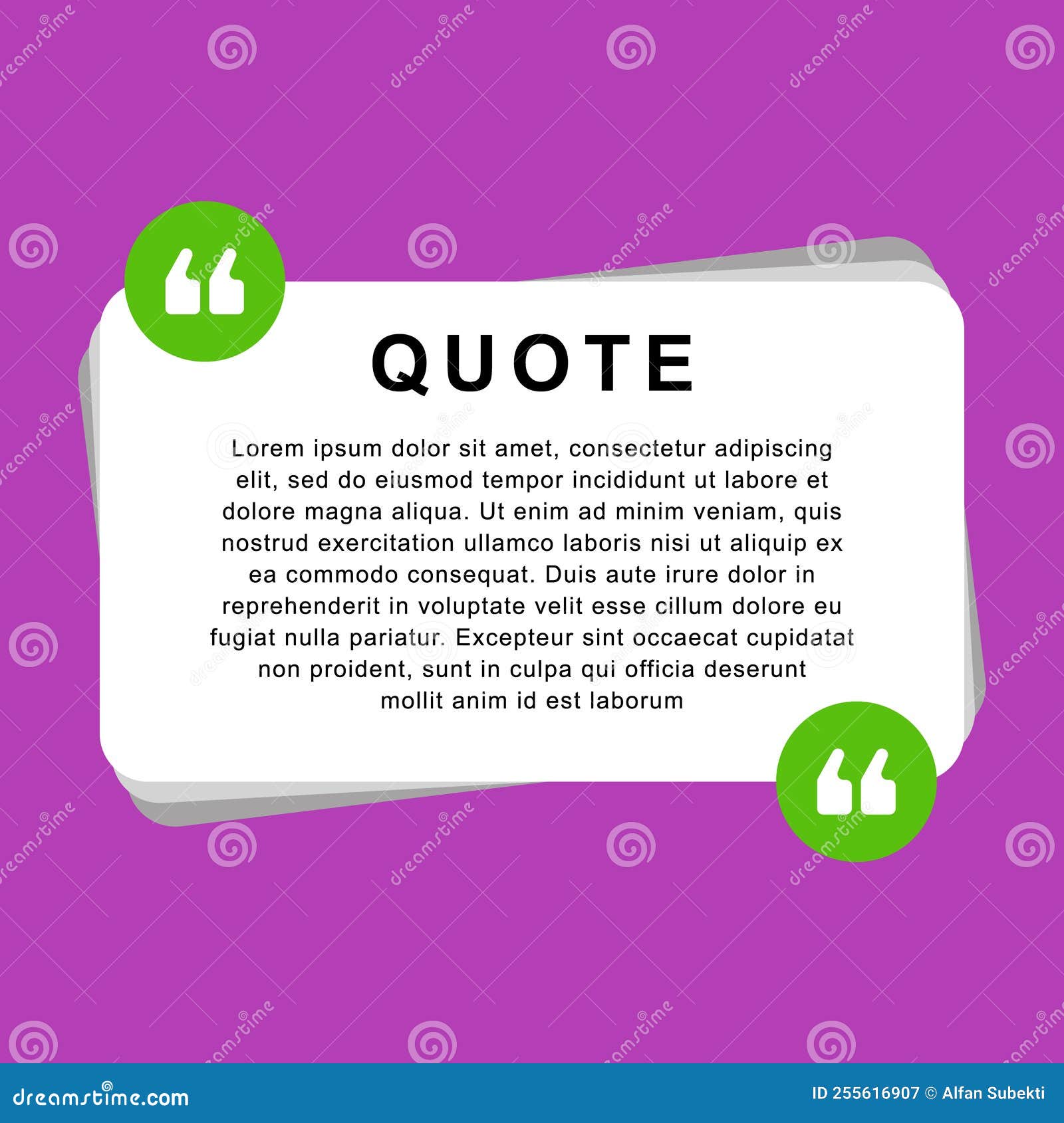Quote Box Frame Template Design. Stock Vector - Illustration of line ...