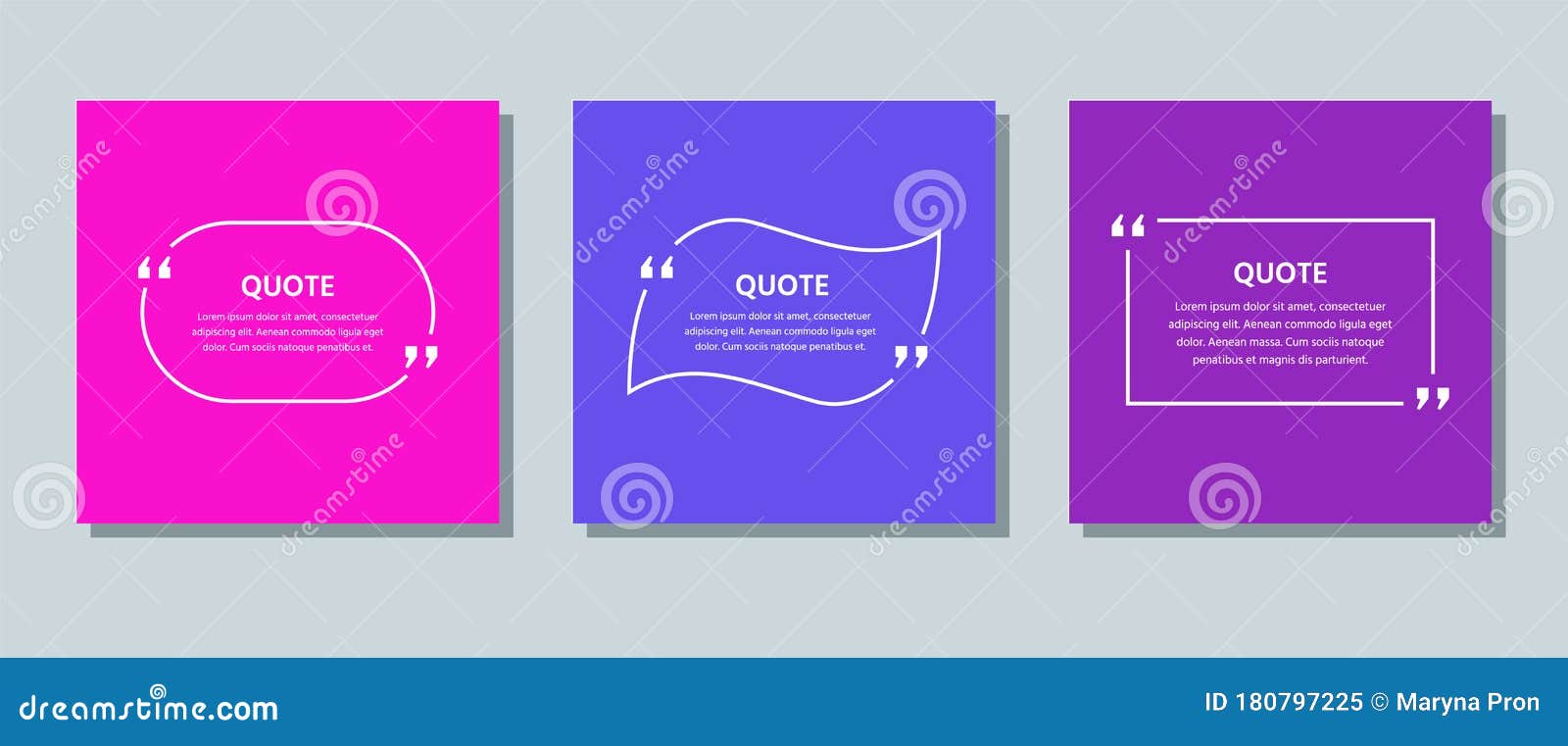 Quote Box Frame. Template Text Quotations. Vector Color Illustration ...