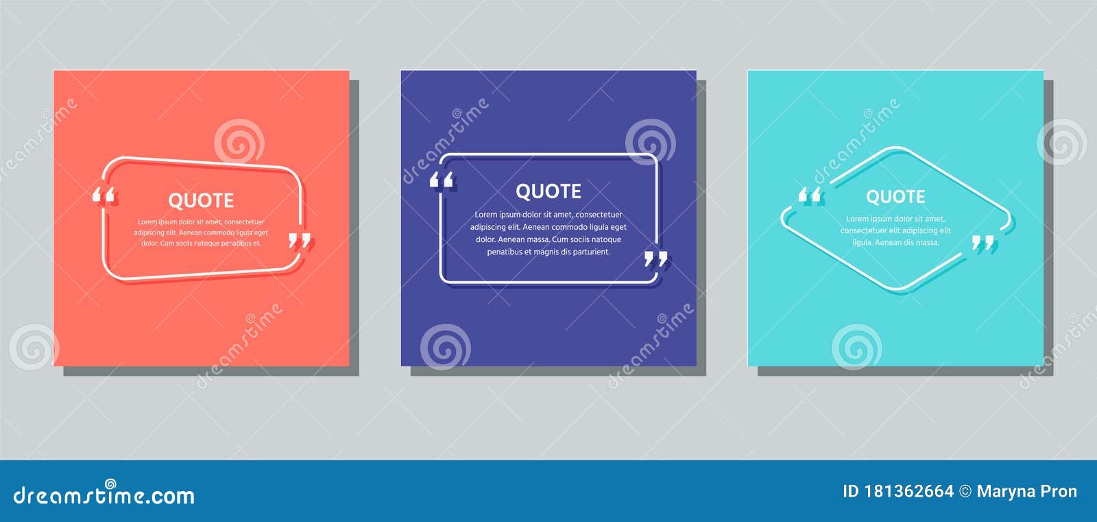 Quote Box Frame. Template Text Quotations. Vector Color Illustration ...