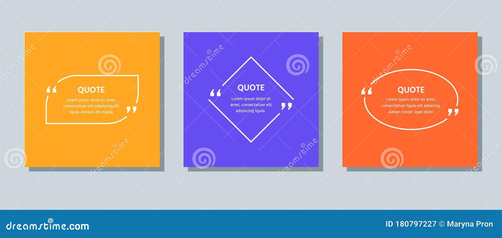 Quote Box Frame. Template Text Quotations. Vector Color Illustration ...