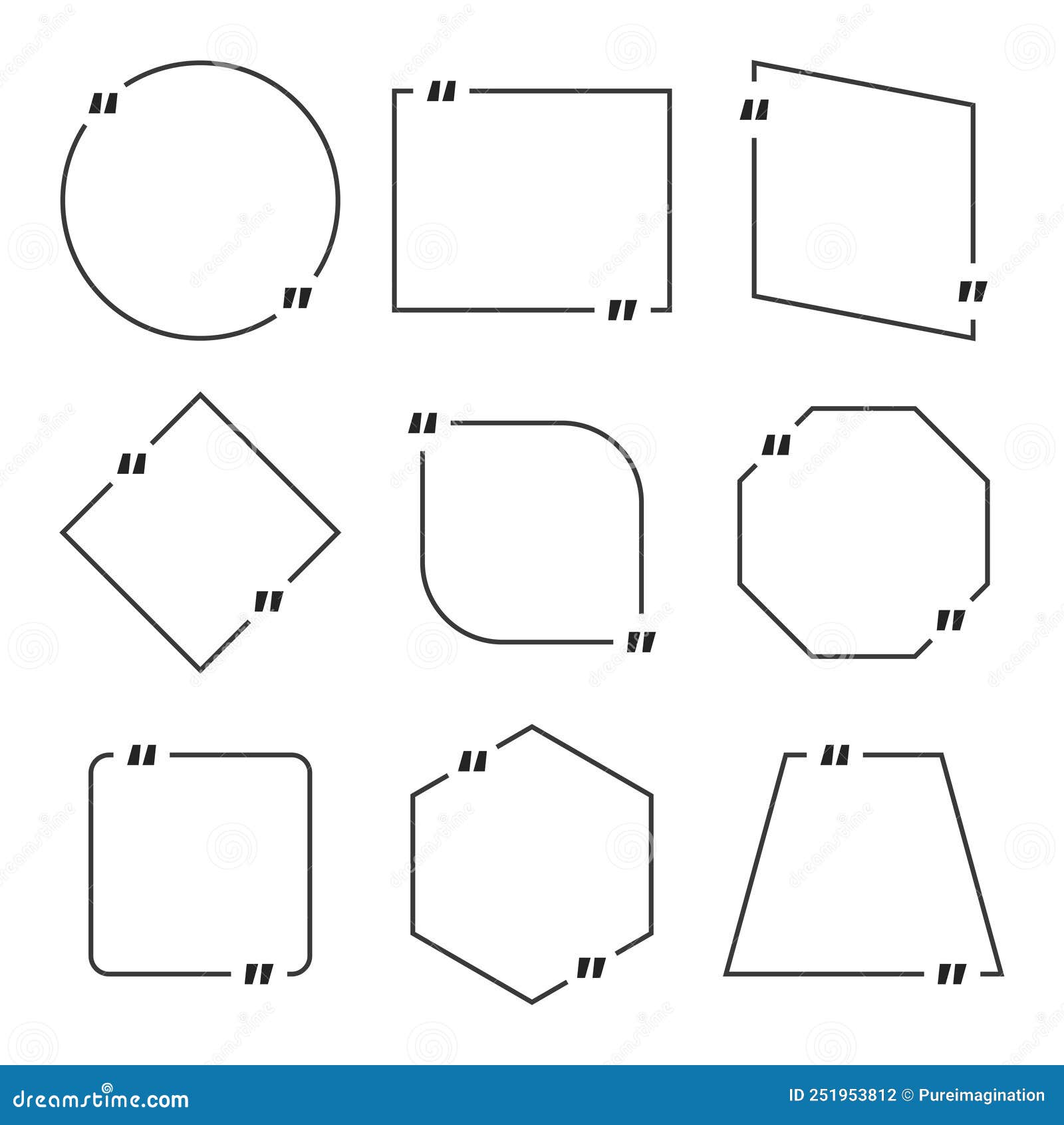 Quote Box Frame on White Background Stock Vector - Illustration of ...