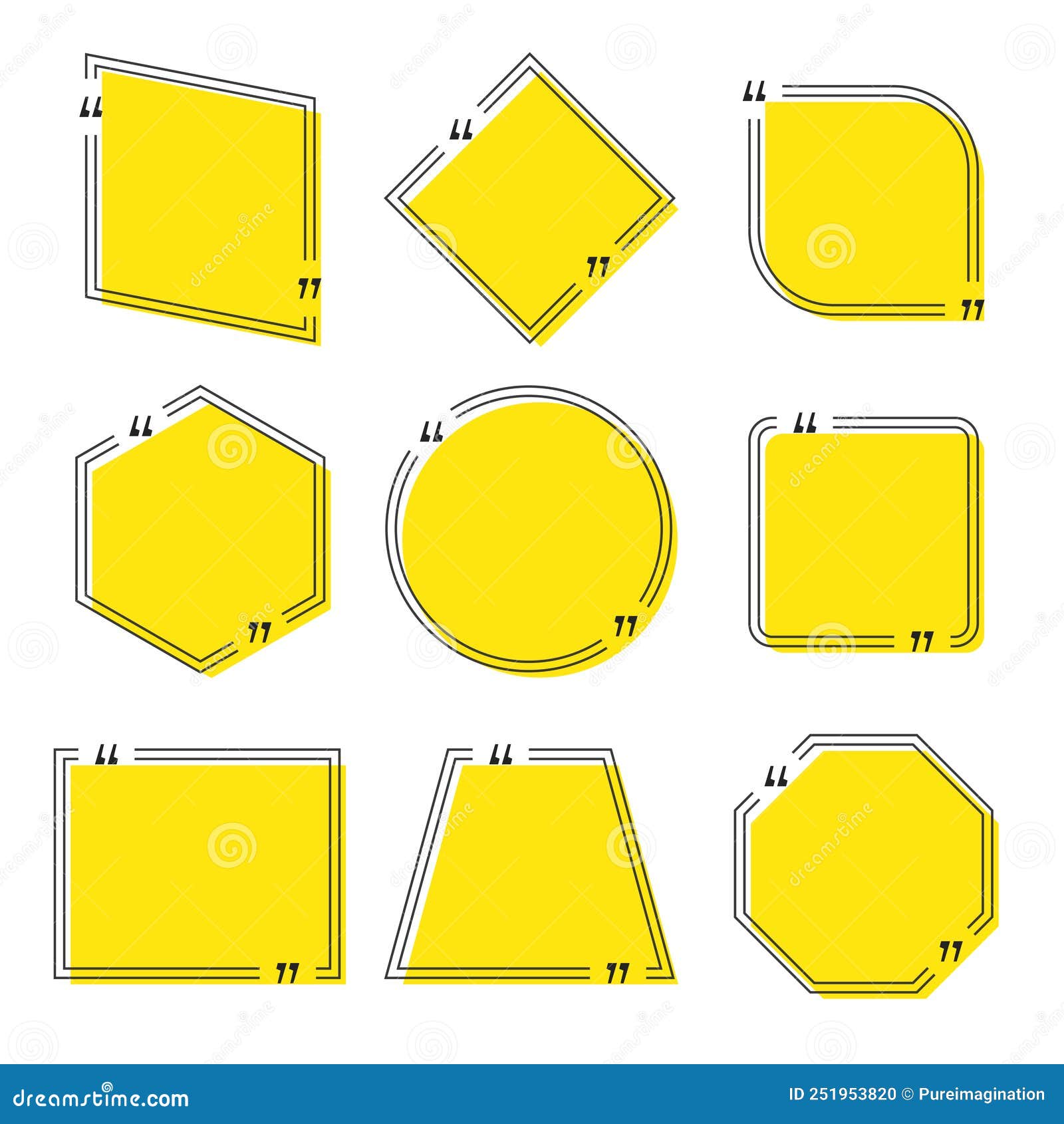 Quote Box Frame on White Background Stock Vector - Illustration of ...