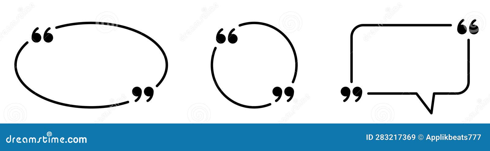 Quote Box Frames Set. Quote Form. Simple Bubble Quotation, Comment ...