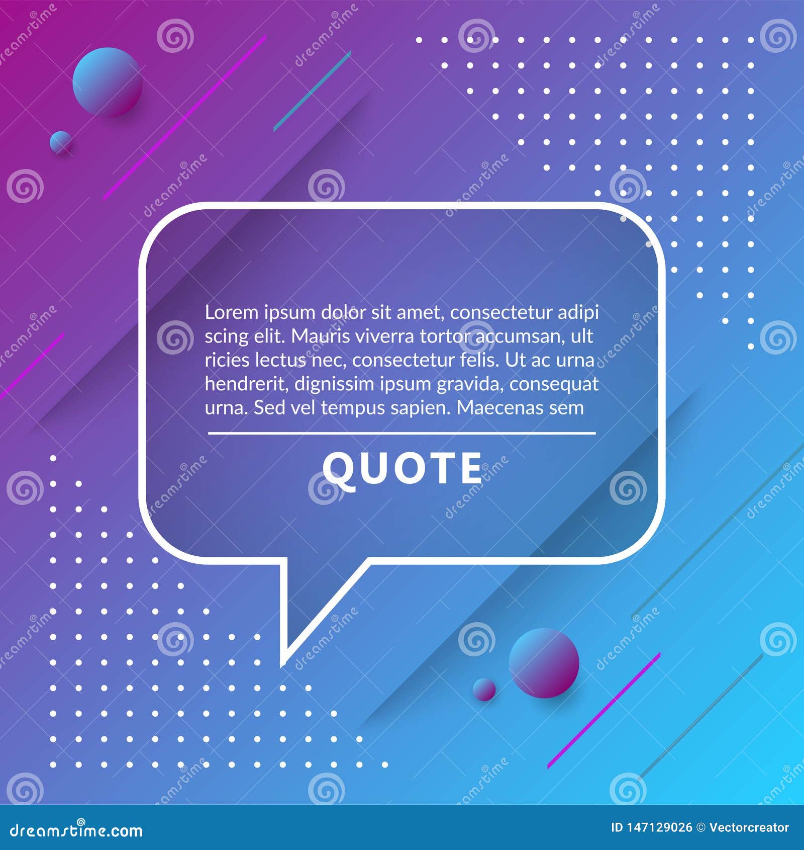 Quote Box Isolated on Trendy Geometric Background Stock Vector ...