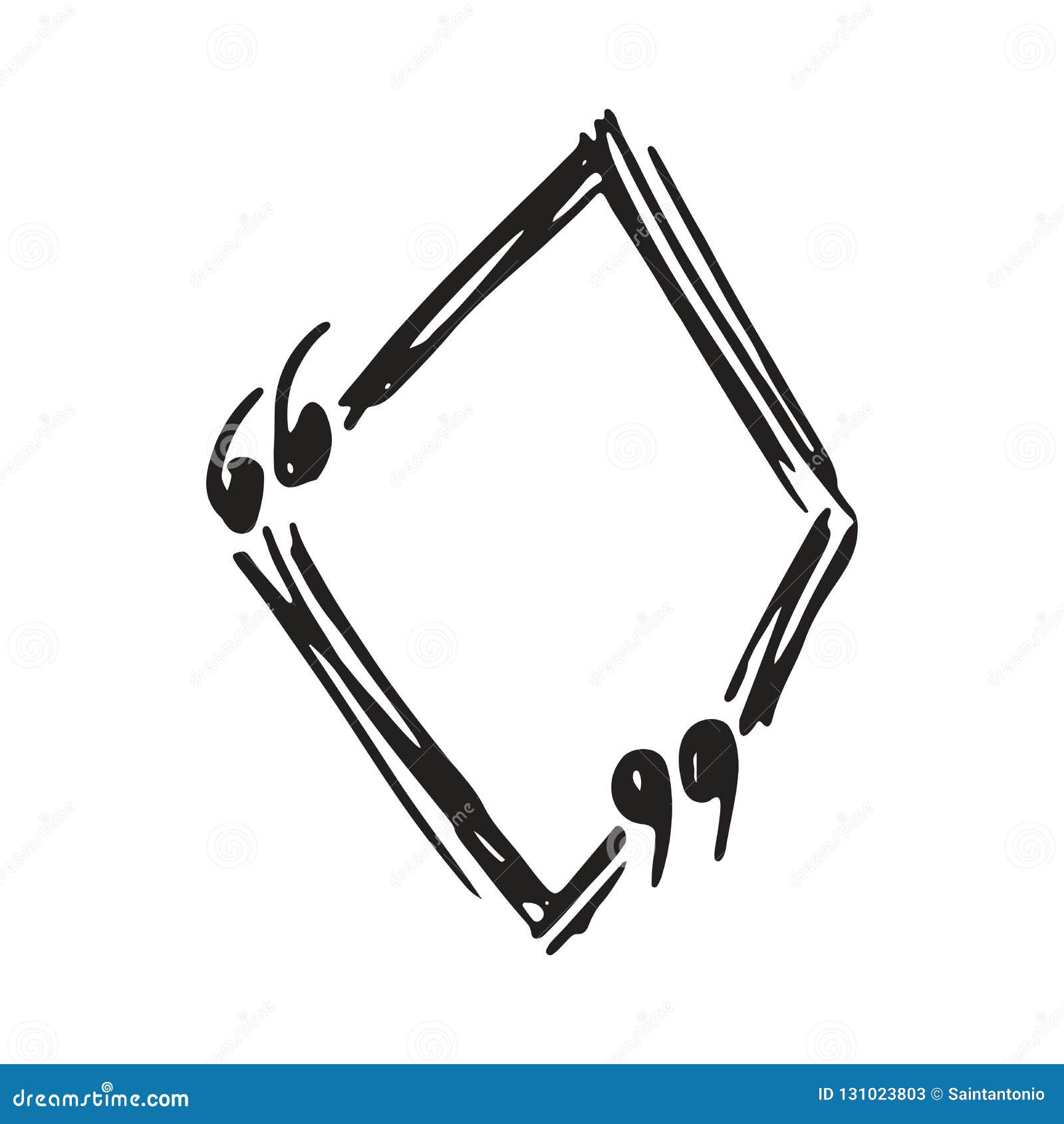 Quote Box or Quotation Frame Hand Drawn Sketch Doodle Vector ...