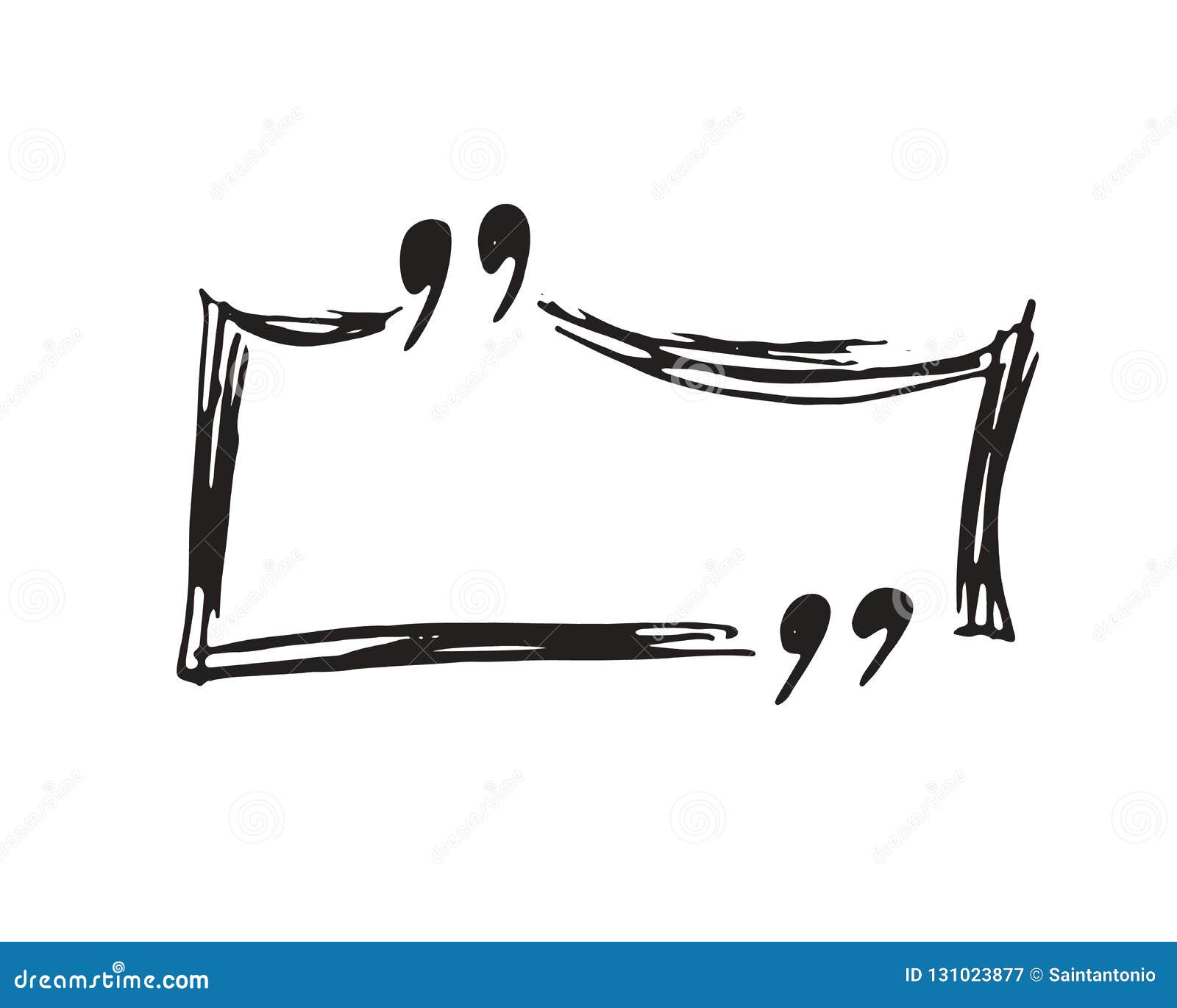 Quote Box or Quotation Frame Hand Drawn Sketch Doodle Vector ...