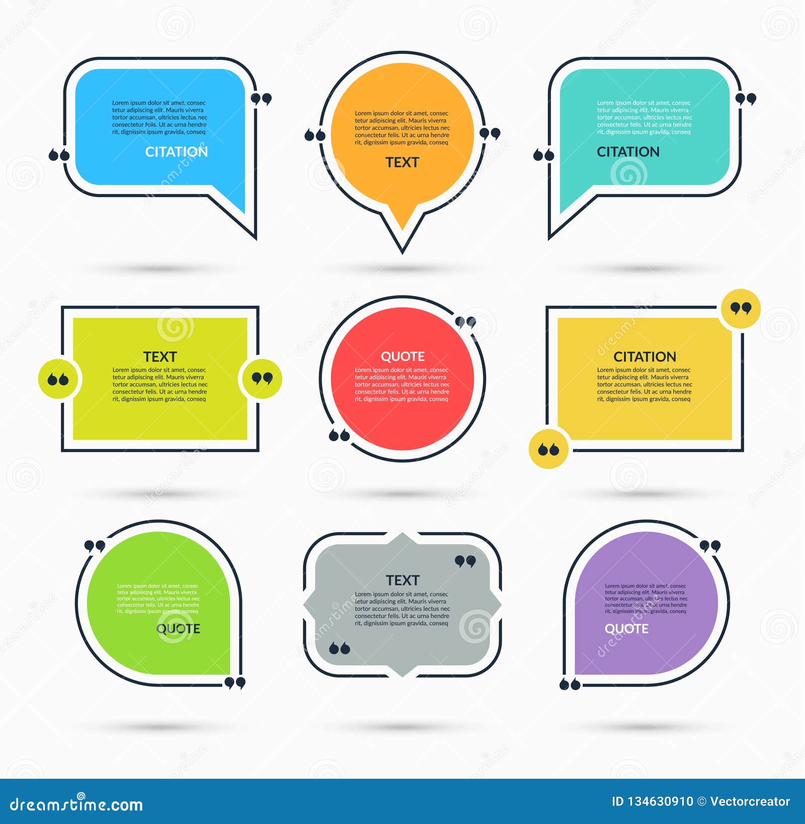 Quote Box, Speech Bubble, Text In Brackets, Citation Template Isolated ...