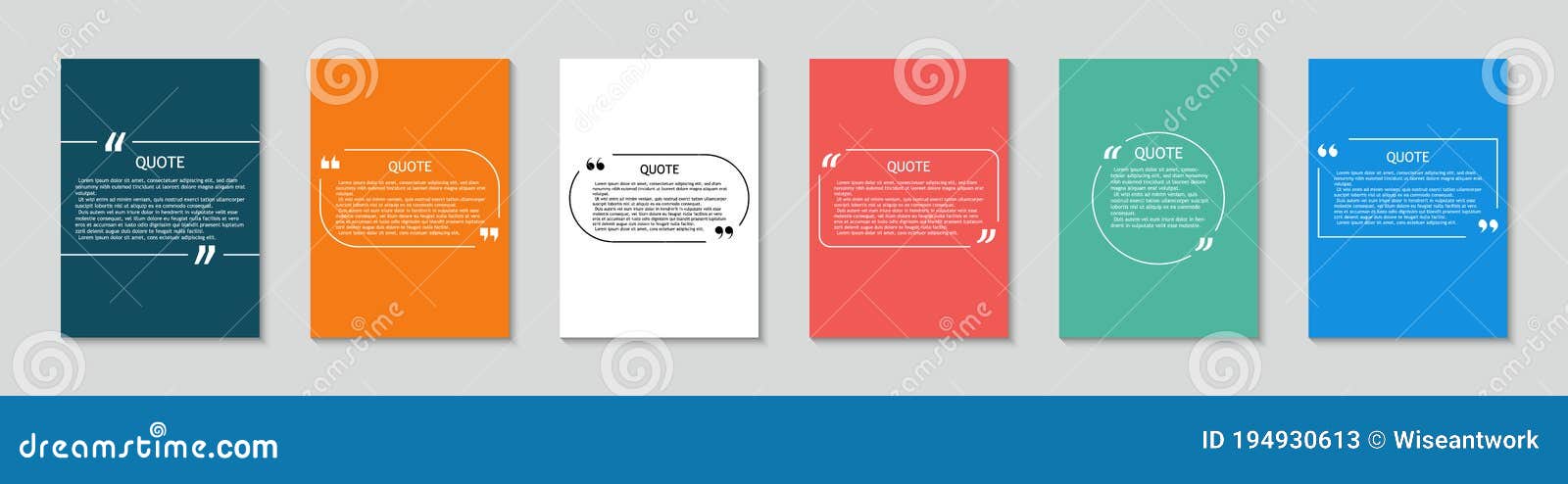 Quote in Box. Square Template for Text Bubbles with Quotation ...
