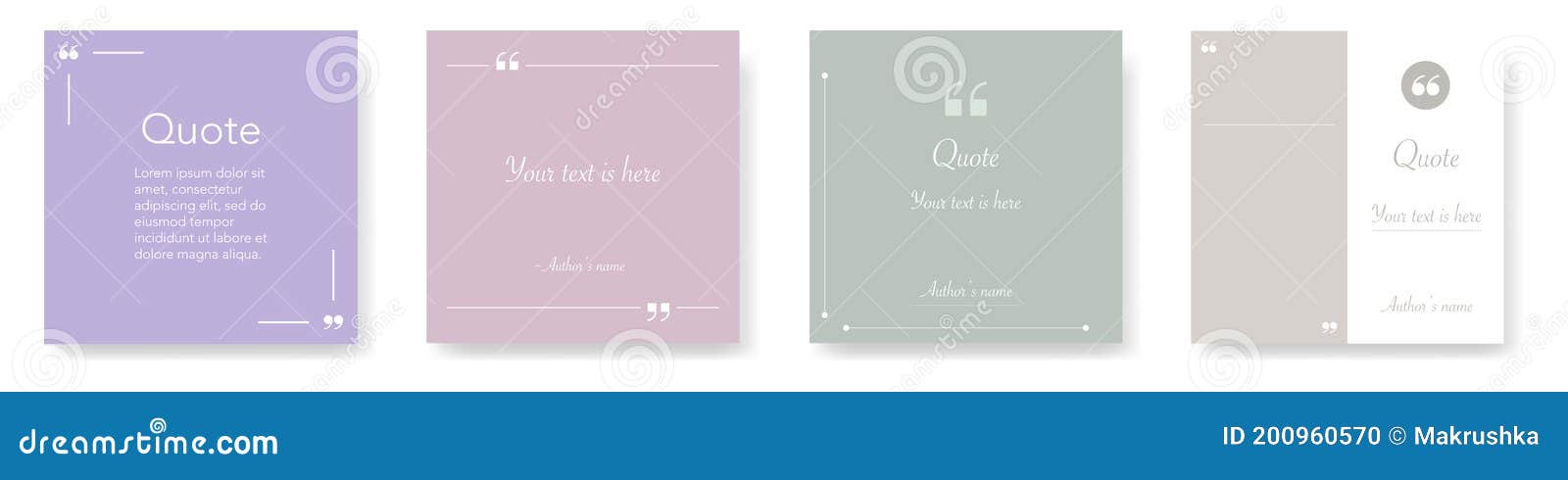Quote Box Template. Isolated Quotation Frame Mockup. Pink and Light ...