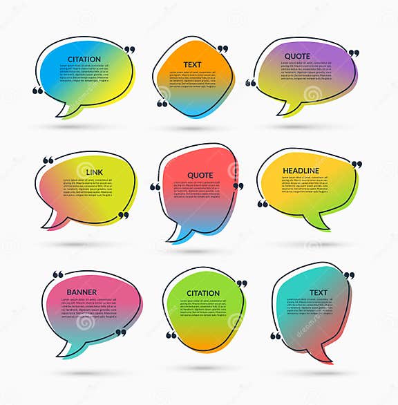 Set of Speech Bubbles, Text Frames, Quote Boxes Stock Vector ...