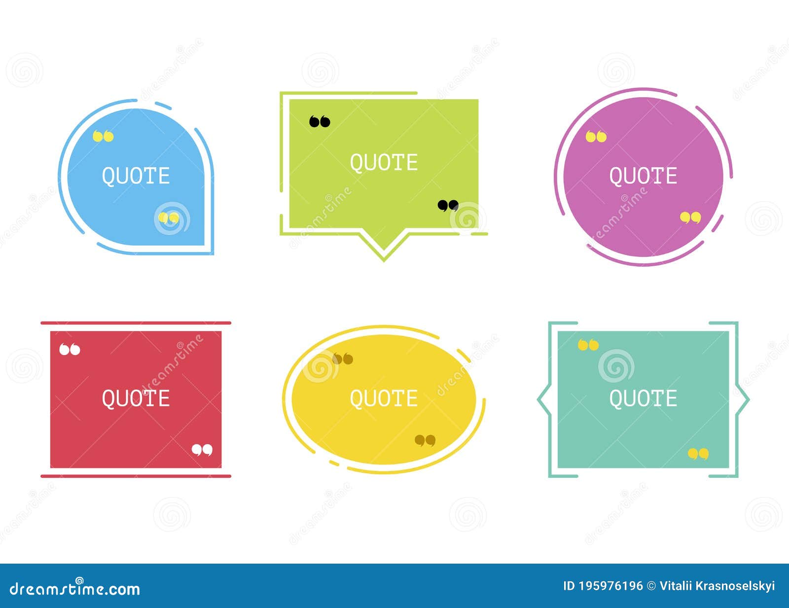 Quote Box Vector Set. Various Colored Quote Box. Vector | CartoonDealer ...