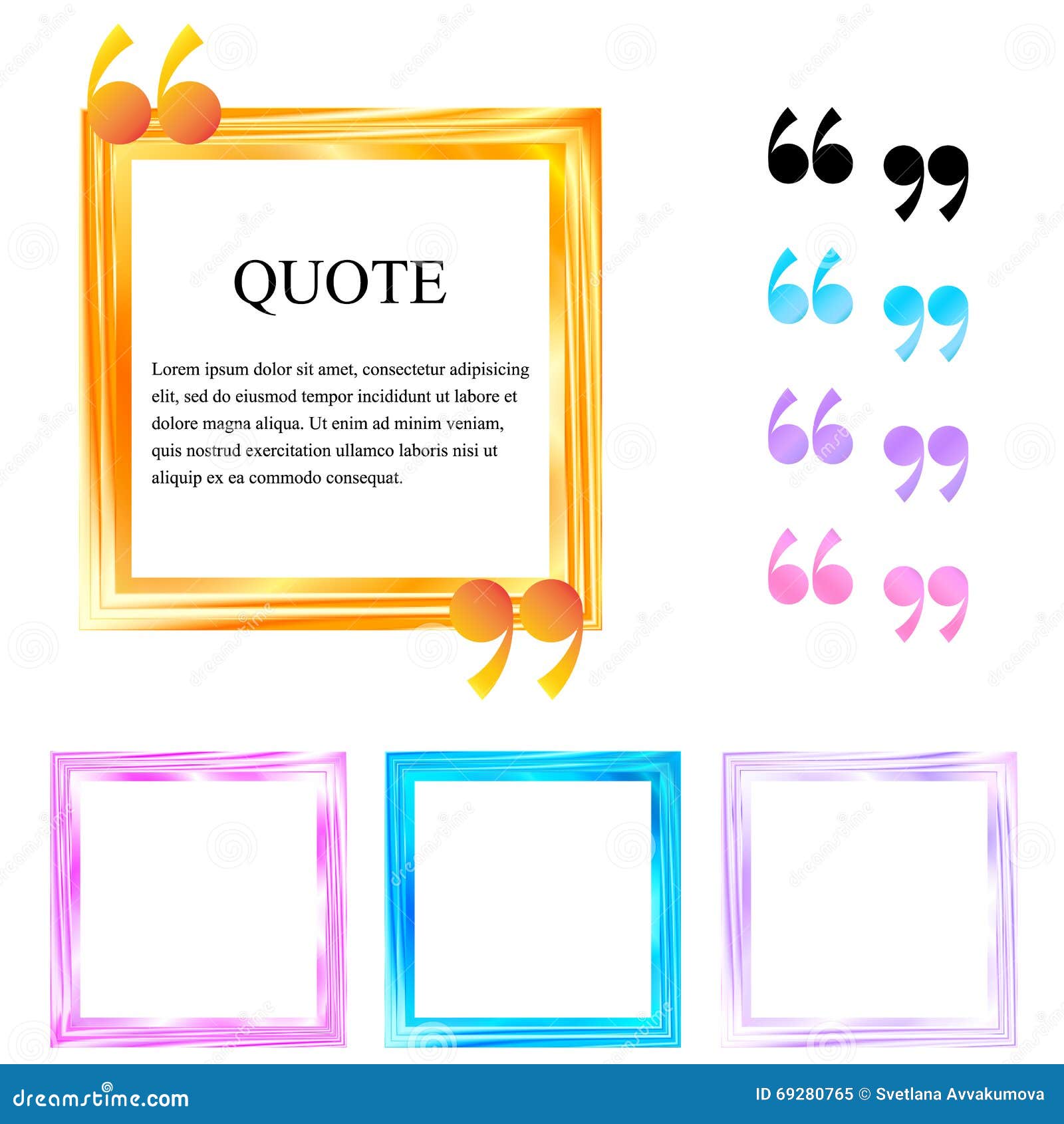 Quote Boxes. Abstract Square Colored Frames Stock Vector - Illustration ...