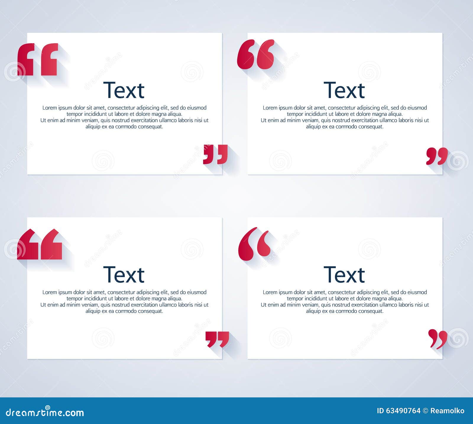 Quote boxes with marks set stock vector. Illustration of reference ...