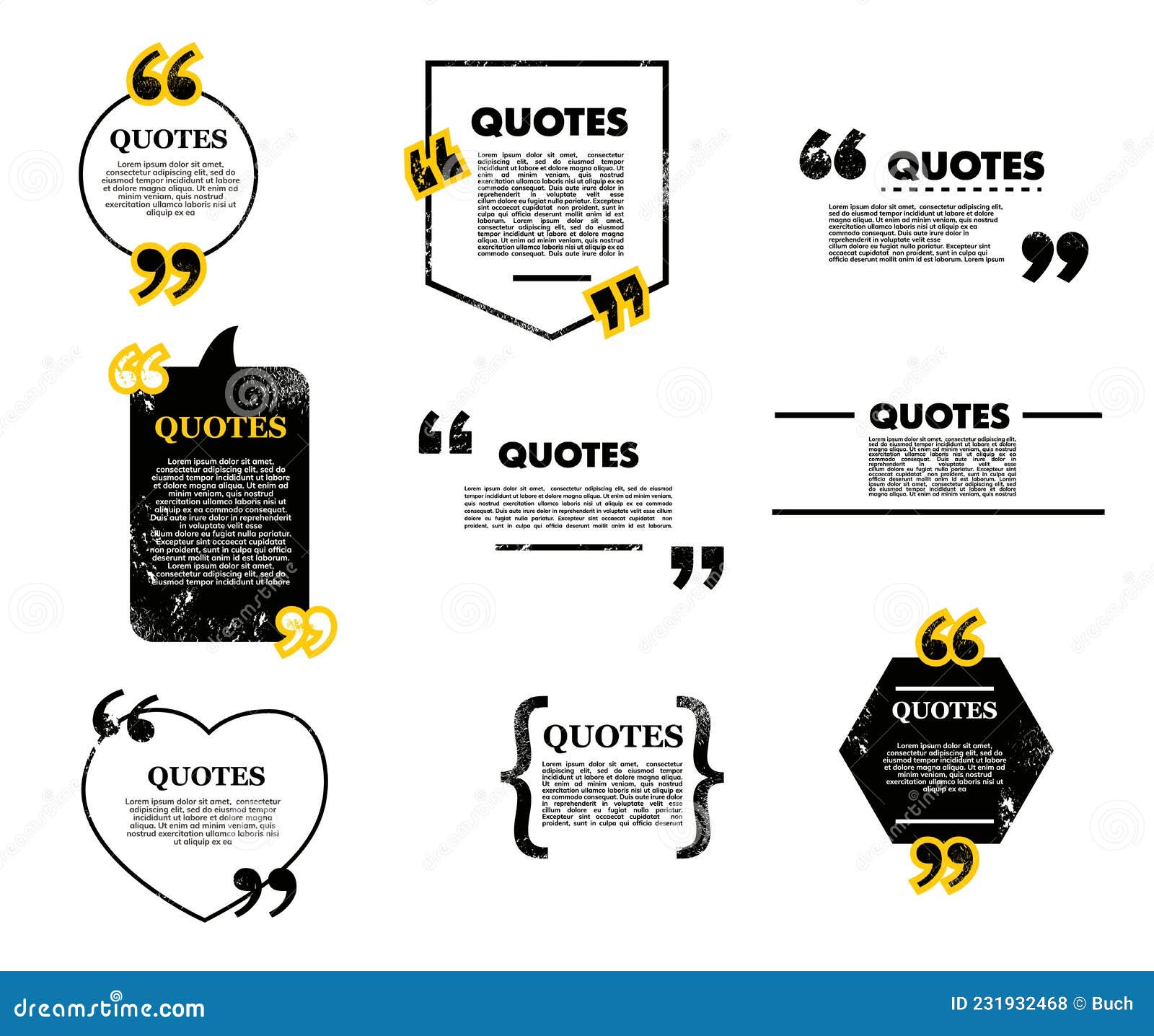 Quote Bubble and Box, Chat Message, Comment Icons Stock Vector ...