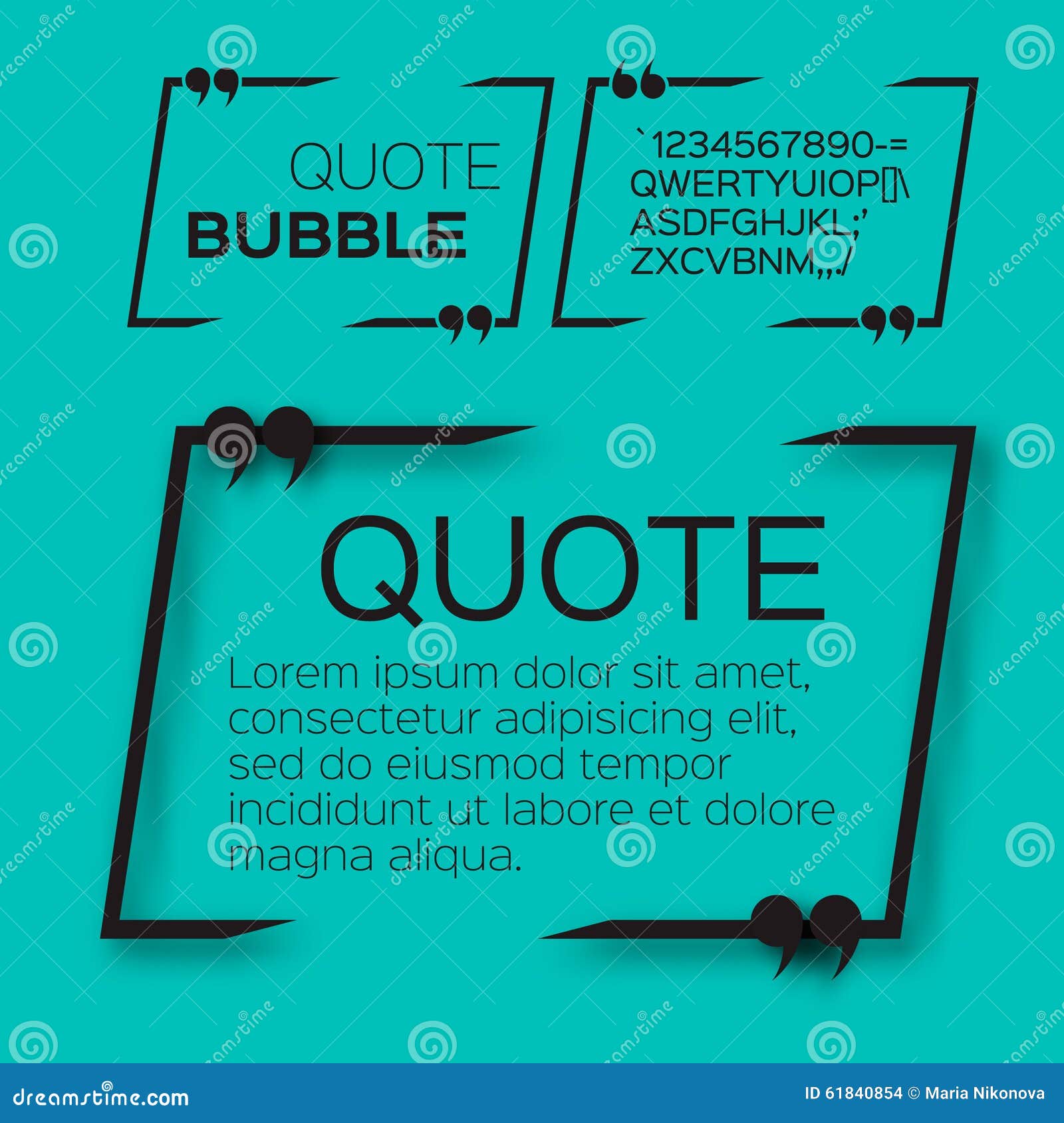Quote Bubble Set. Line Text Frame. Quotation Title Banner. Social Media ...