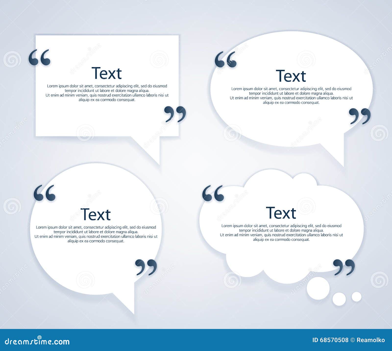 Quote Bubble Frames Templates Set. Stock Vector - Illustration of chat ...