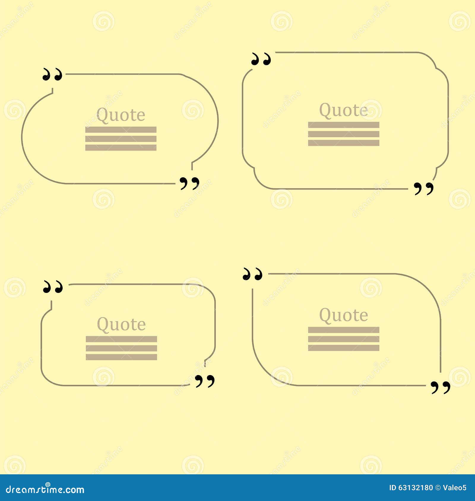 Quote Bubble. Set of Speech Bubbles Stock Illustration - Illustration ...