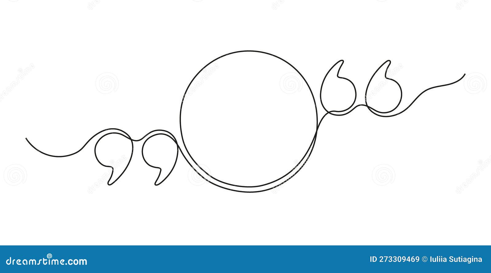 Quote in Circle Speech Bubble with Commas, Quotation Mark in Talk ...