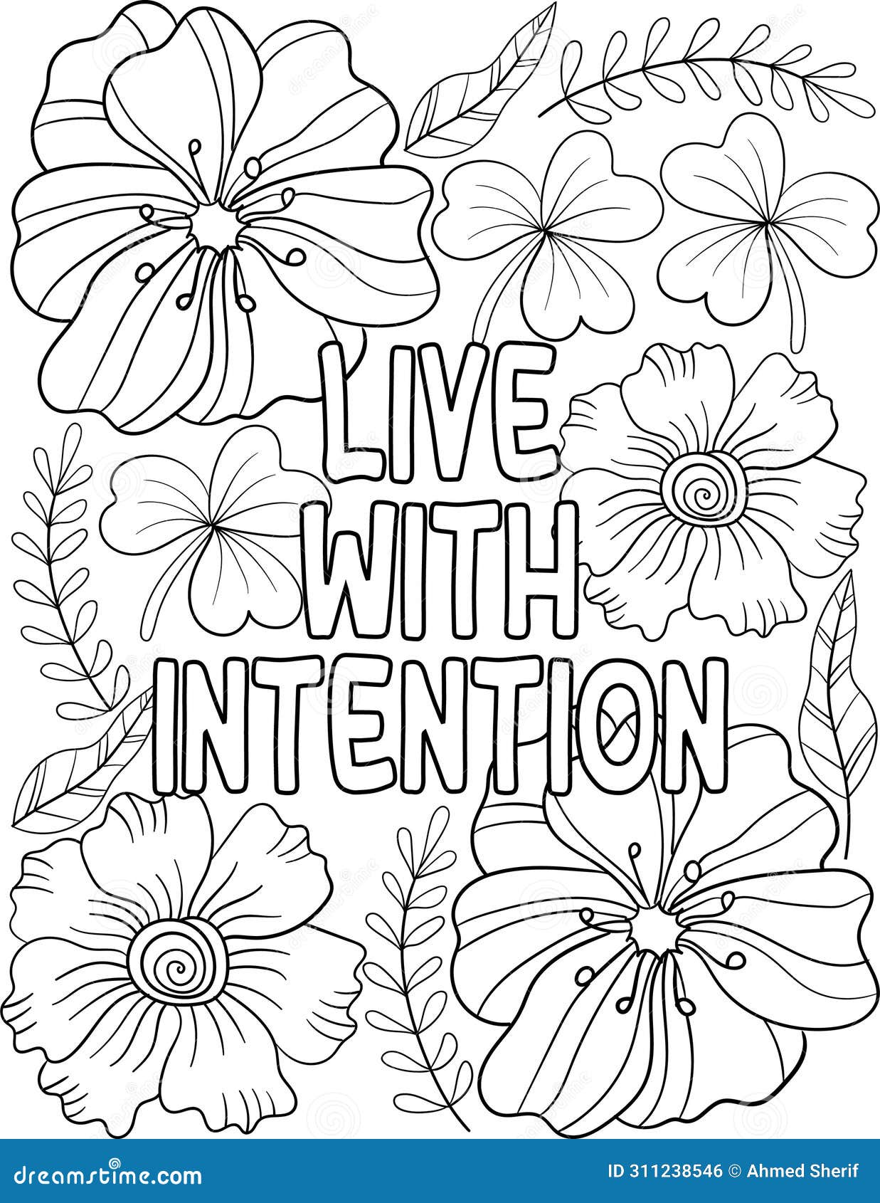 Motivational Floral Coloring Page for Motivation, Inspiration, Success ...