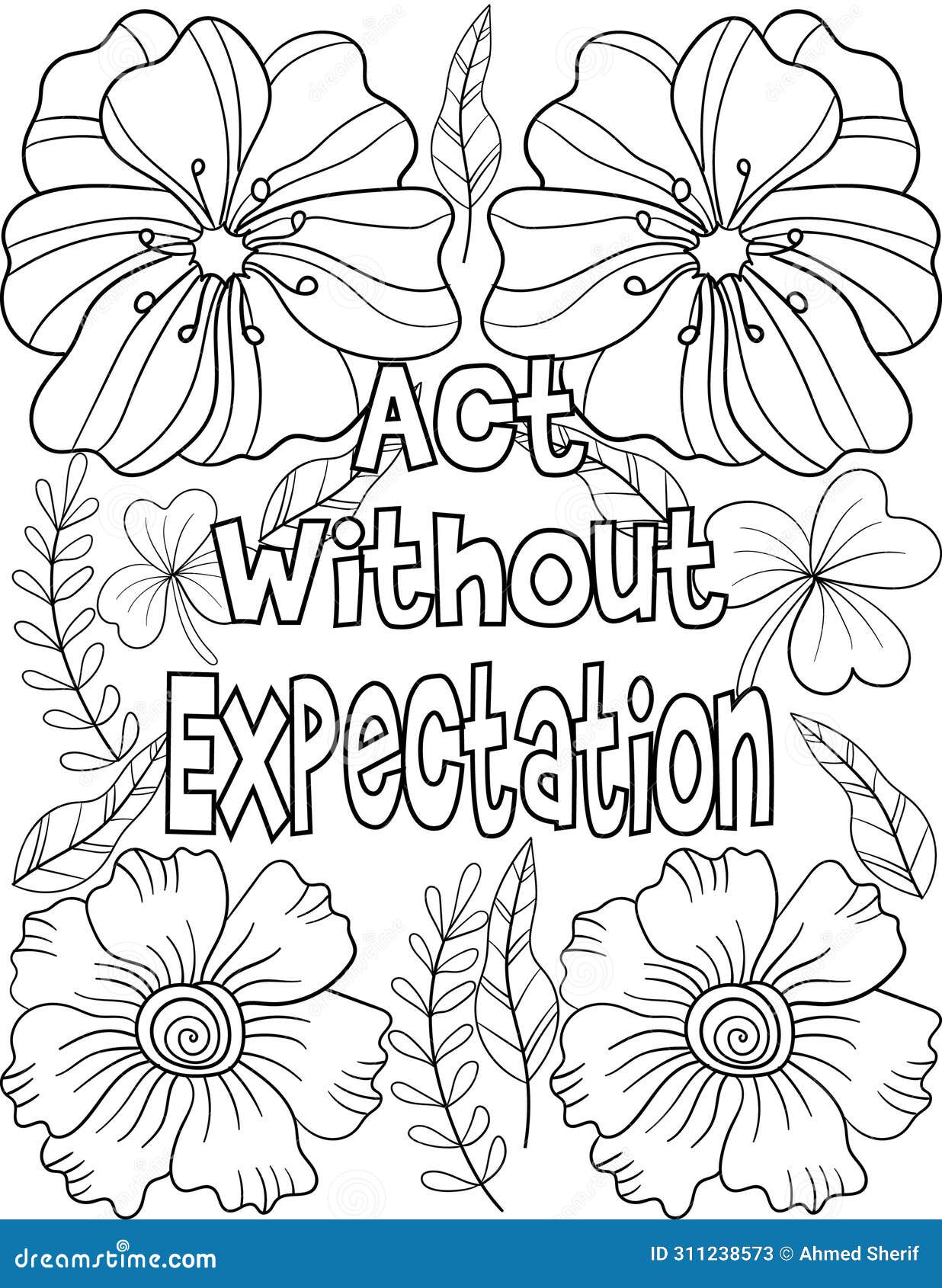 Motivational Floral Coloring Page for Motivation, Inspiration, Success ...