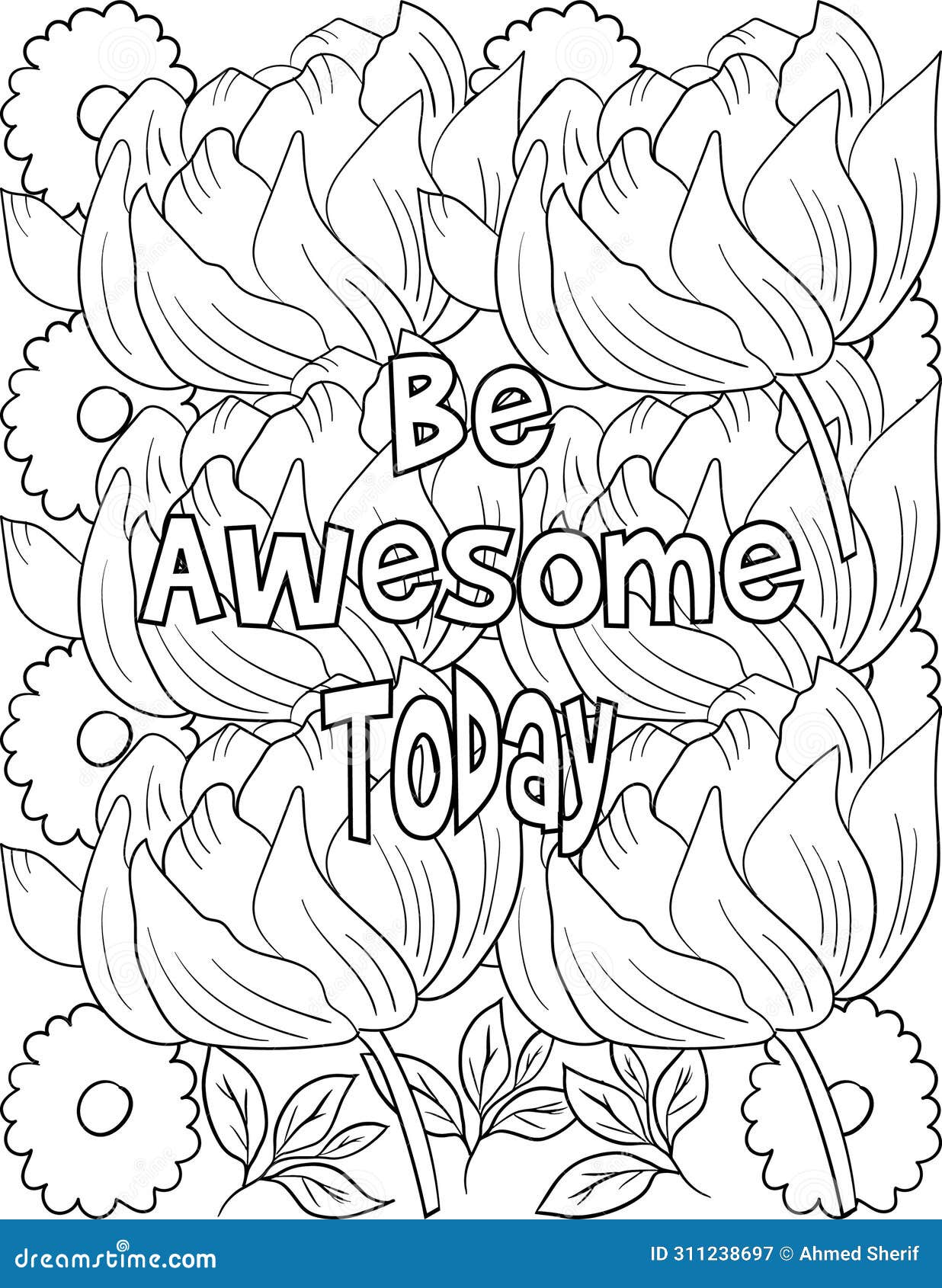 Motivational Floral Coloring Page for Motivation, Inspiration, Success ...