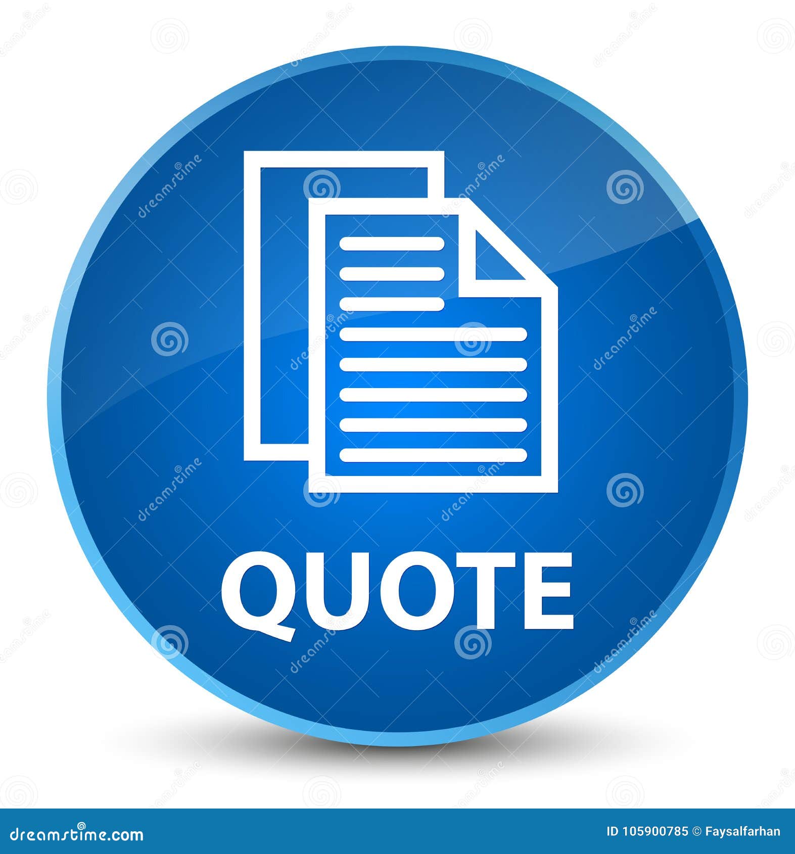 Quote (document Pages Icon) Elegant Blue Round Button Stock ...