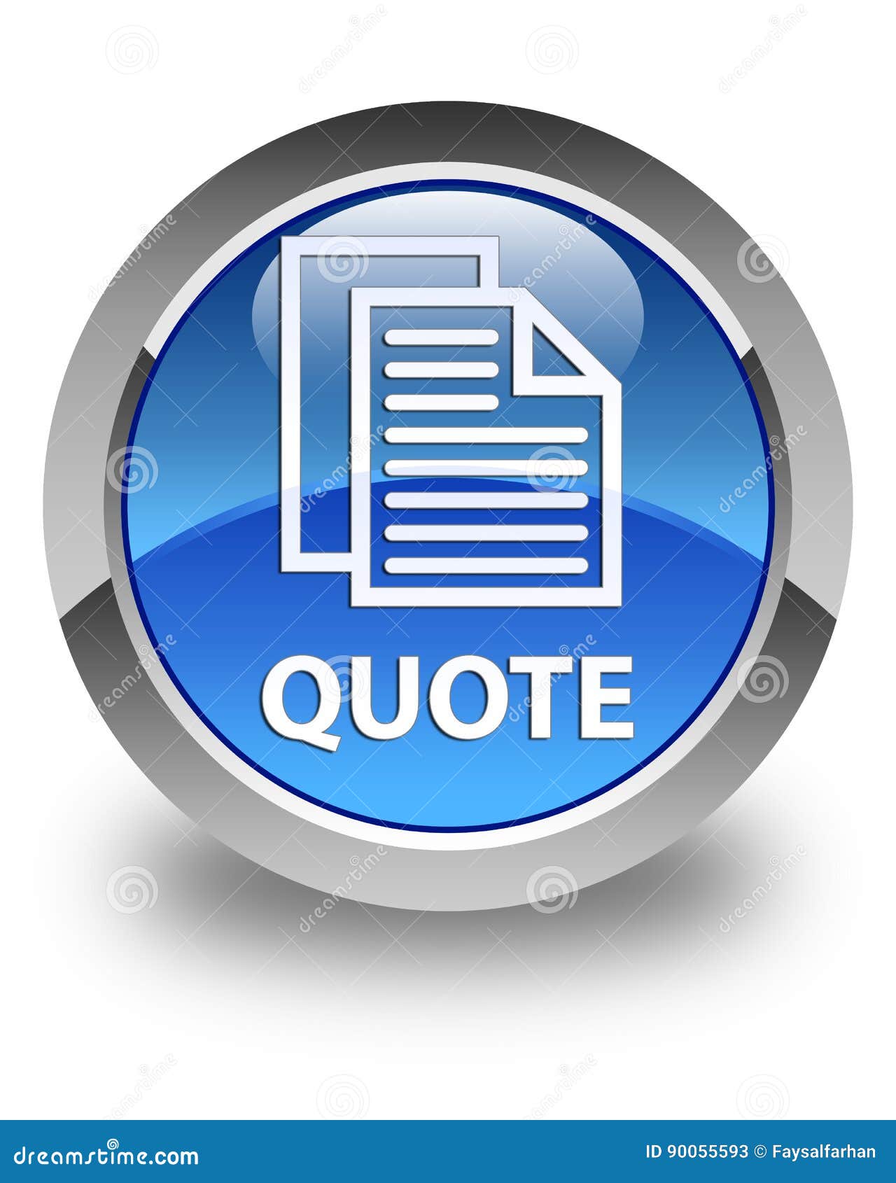 Quote (document Pages Icon) Glossy Blue Round Button Stock Illustration ...