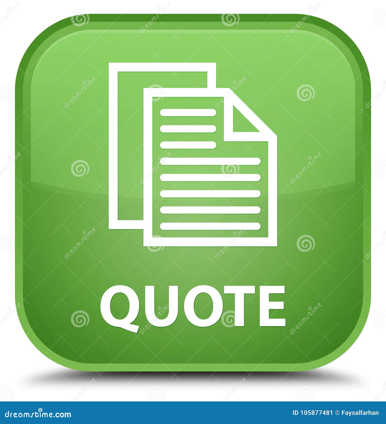 Quote (document Pages Icon) Special Soft Green Square Button Stock ...