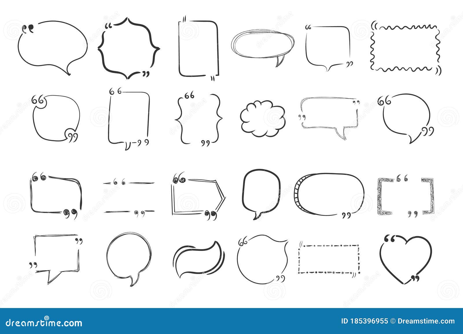 Quote doodle, message. stock vector. Illustration of dialog - 185396955