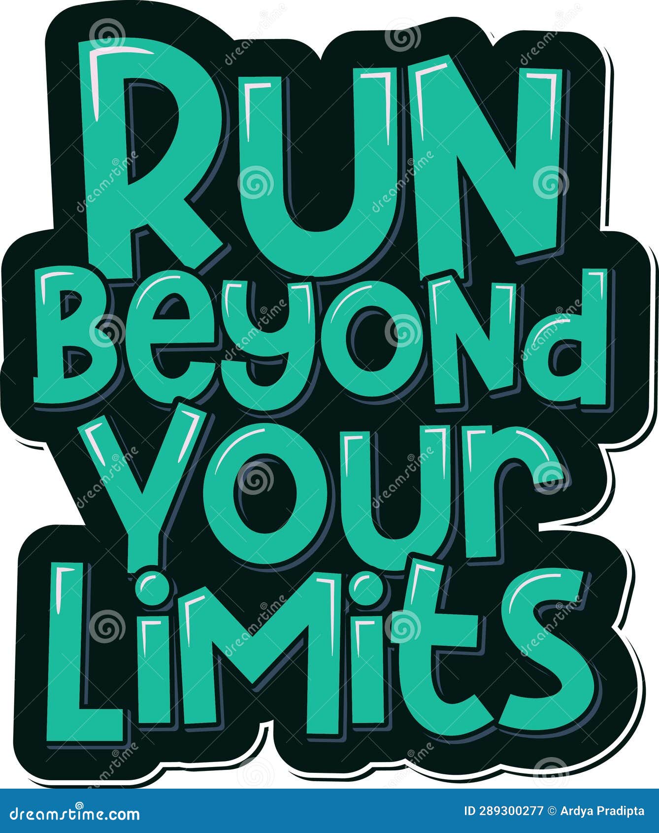 Run Beyond Typography Design Stock Illustration - Illustration of ...
