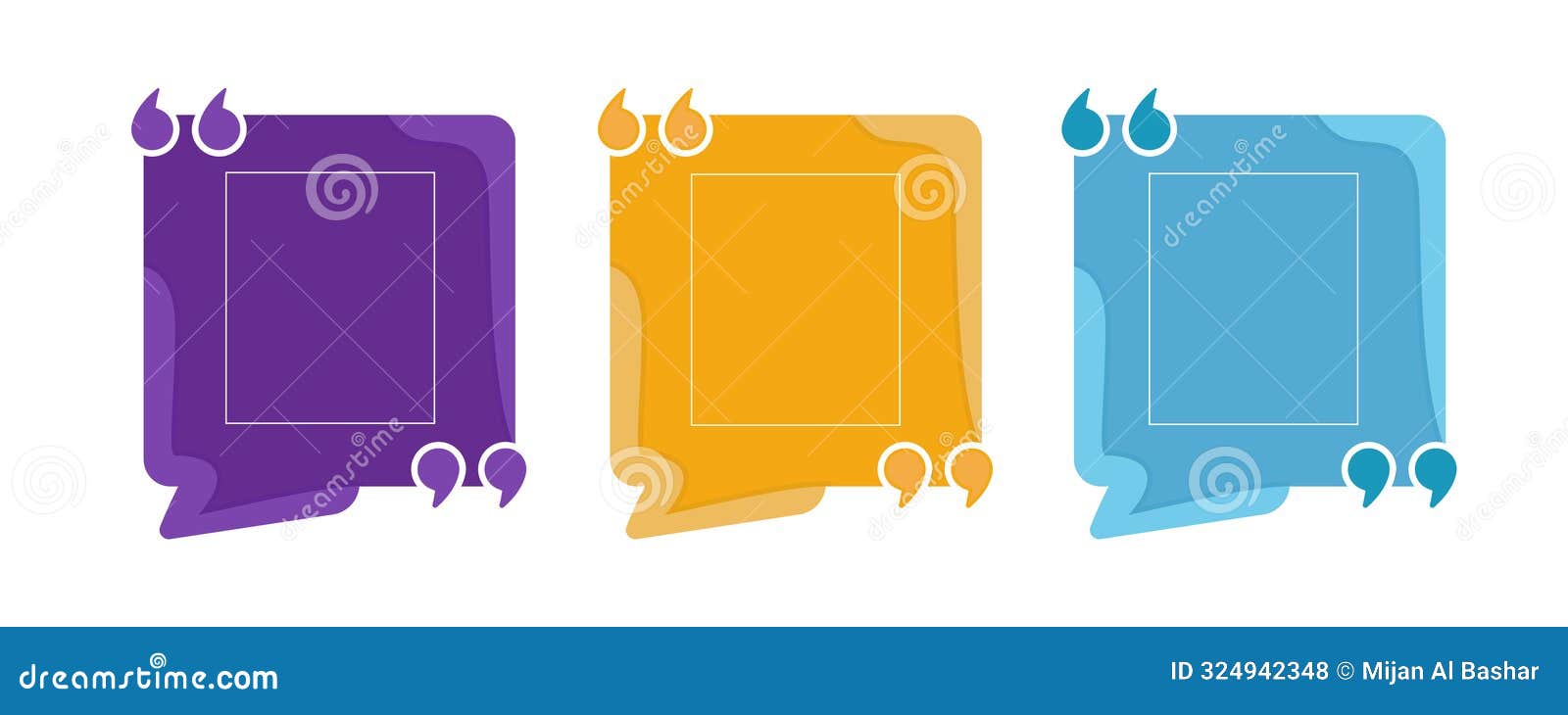 Quote Frame Blank Template Set Vector Illustration Stock Illustration ...