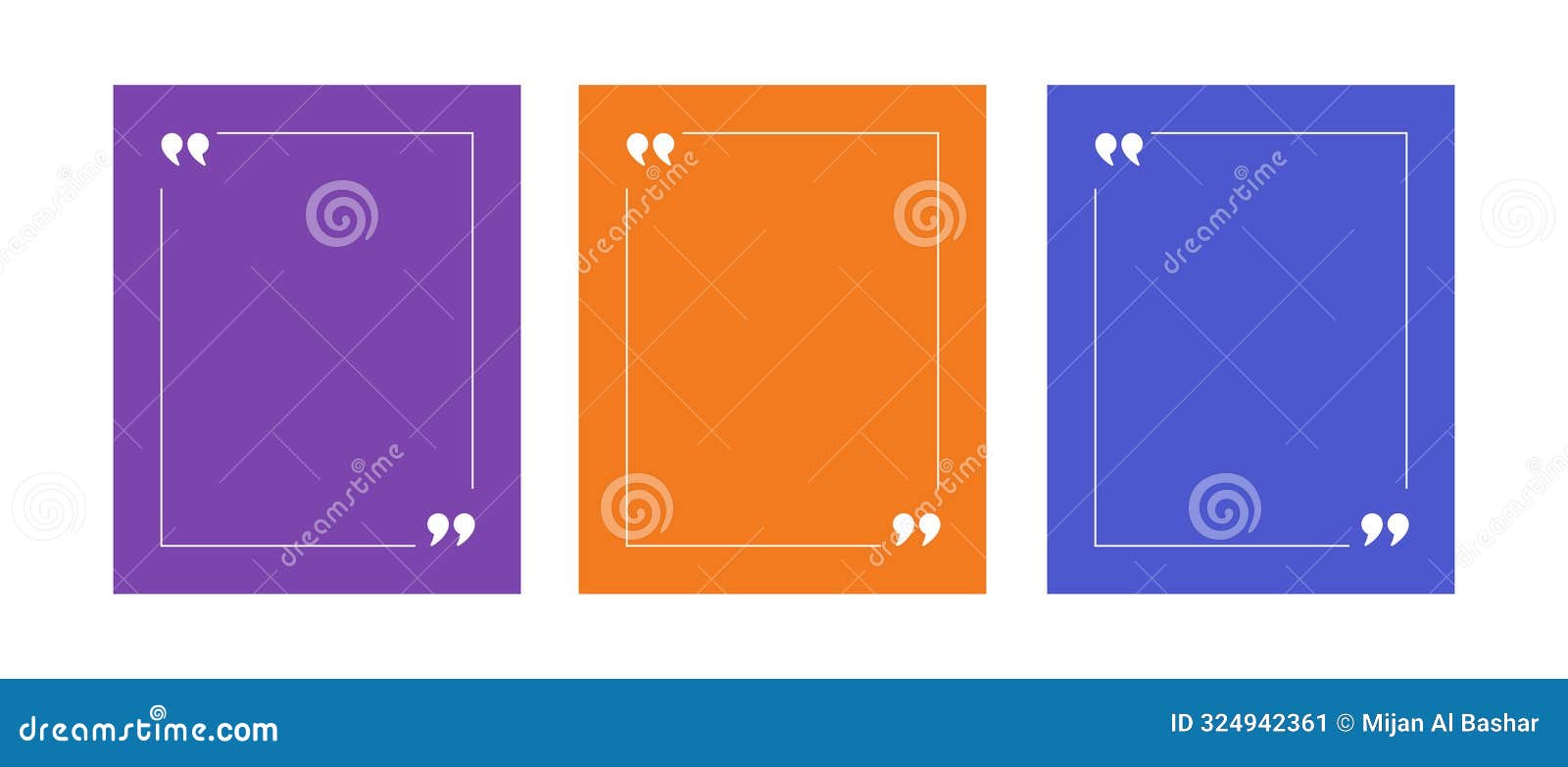 Quote Frame Blank Template Set Vector Illustration Stock Illustration ...