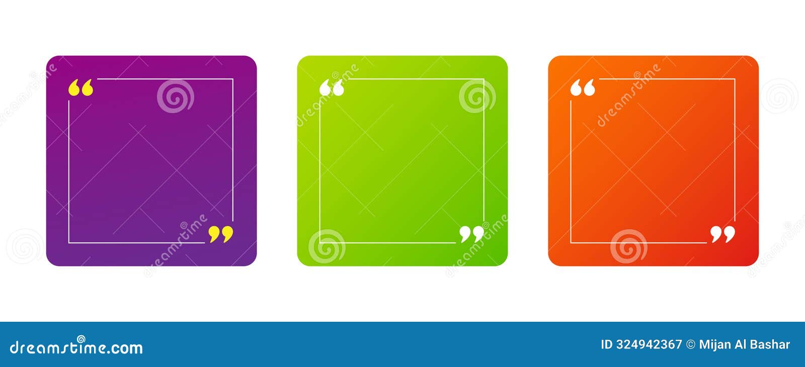 Quote Frame Blank Template Set Vector Illustration Stock Illustration ...